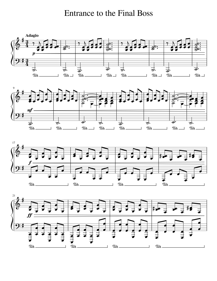 Entrance to the Final Boss Sheet music for Piano (Solo) | Musescore.com
