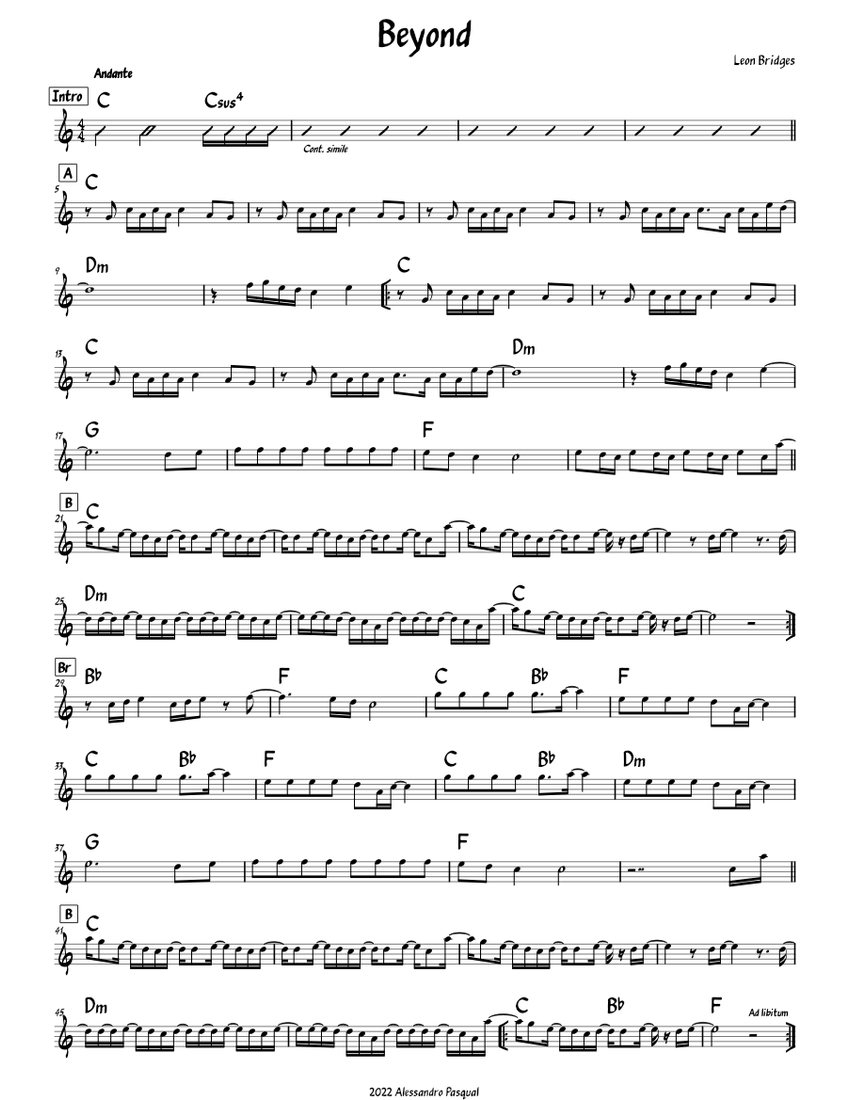 Beyond – Leon Bridges Beyond - Leon Bridges Sheet music for Piano (Solo ...