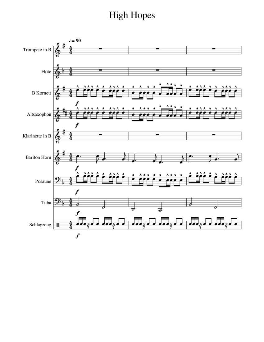 High Hopes - Panic! At The Disco Sheet music for Trombone, Cornet, Tuba ...