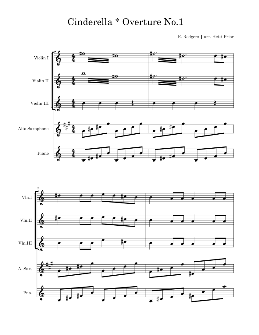 Cinderella___Overture_No.1 Sheet music for Piano, Saxophone alto ...