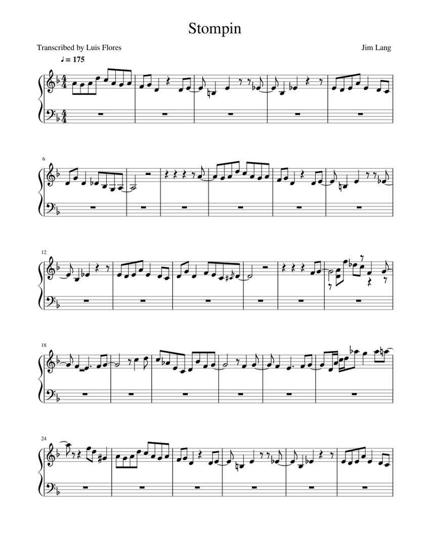 Stompin Hey Arnold Sheet Music For Piano Solo Easy Musescore