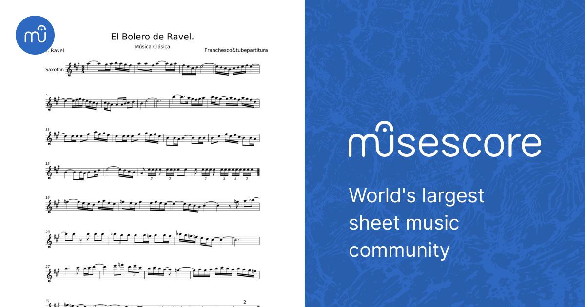 Bolero - Maurice Ravel Sheet Music for Saxophone other (Solo ...