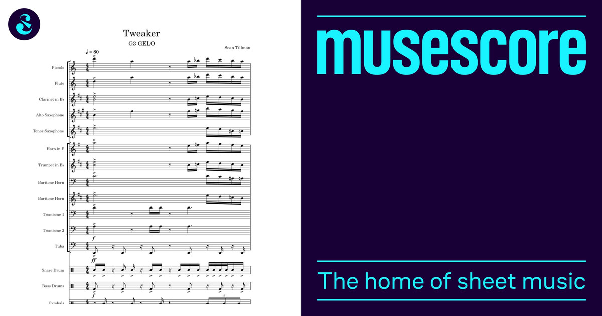 Tweaker Sheet Music for Trombone, Tuba, Flute, Oboe & more instruments ...