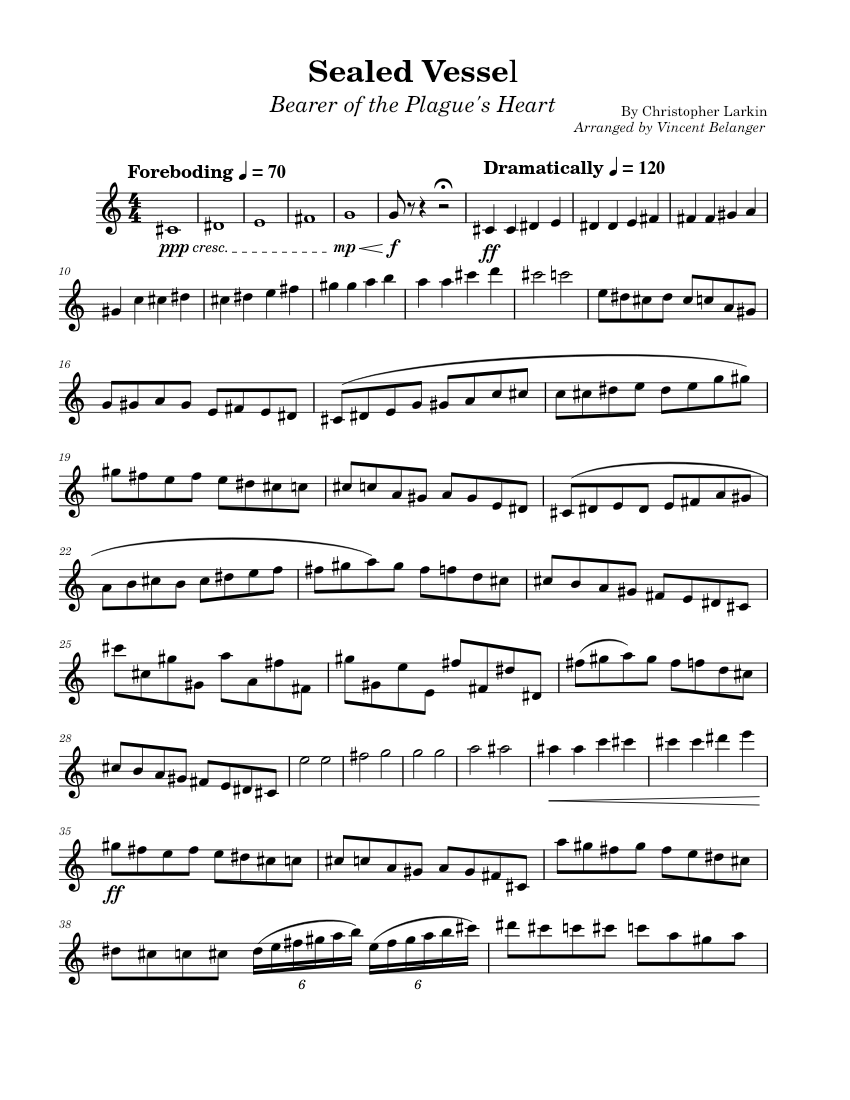 Sealed Vessel – Christopher Larkin Sealed Vessel Sheet Music for ...