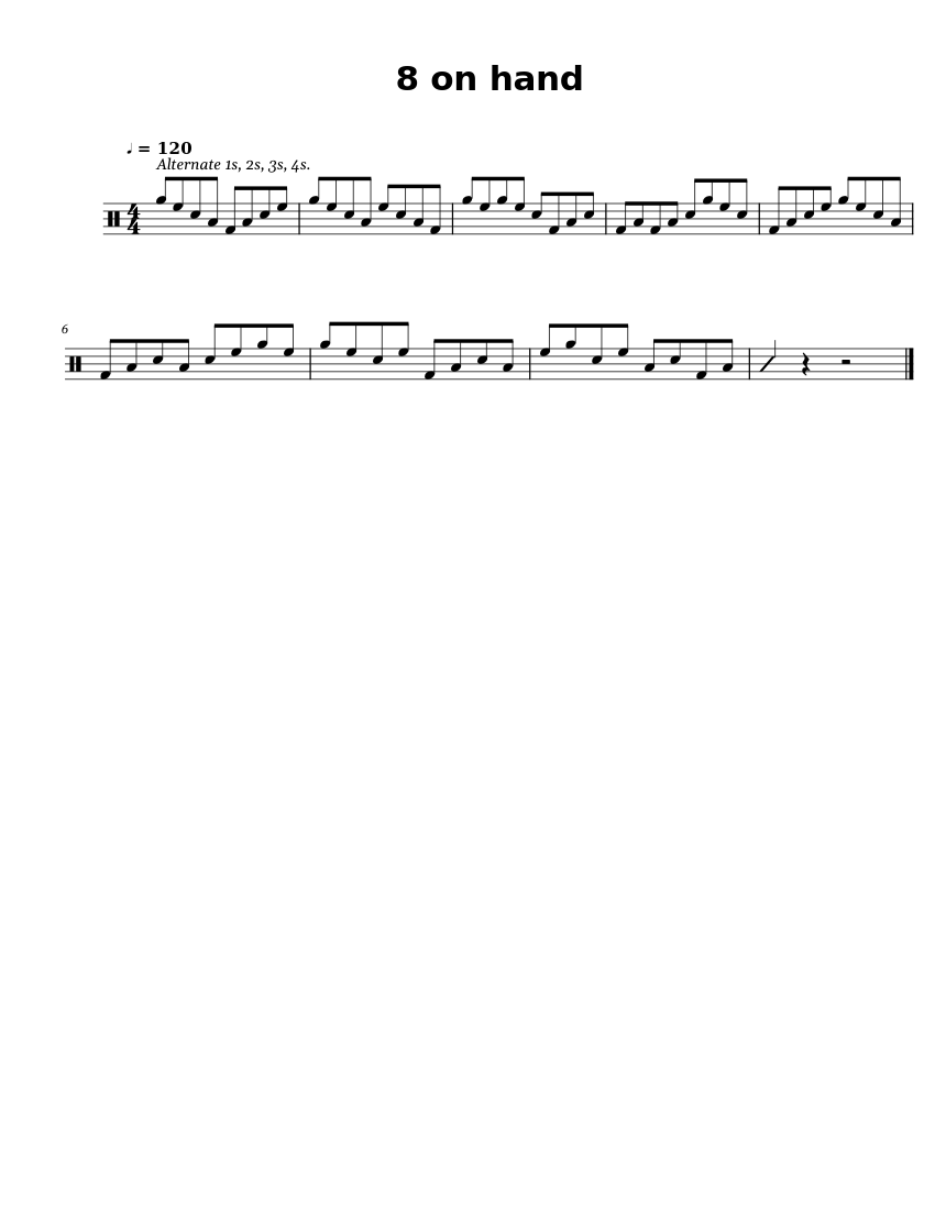 8_on_hand Sheet music for Bass drum (Solo) | Musescore.com