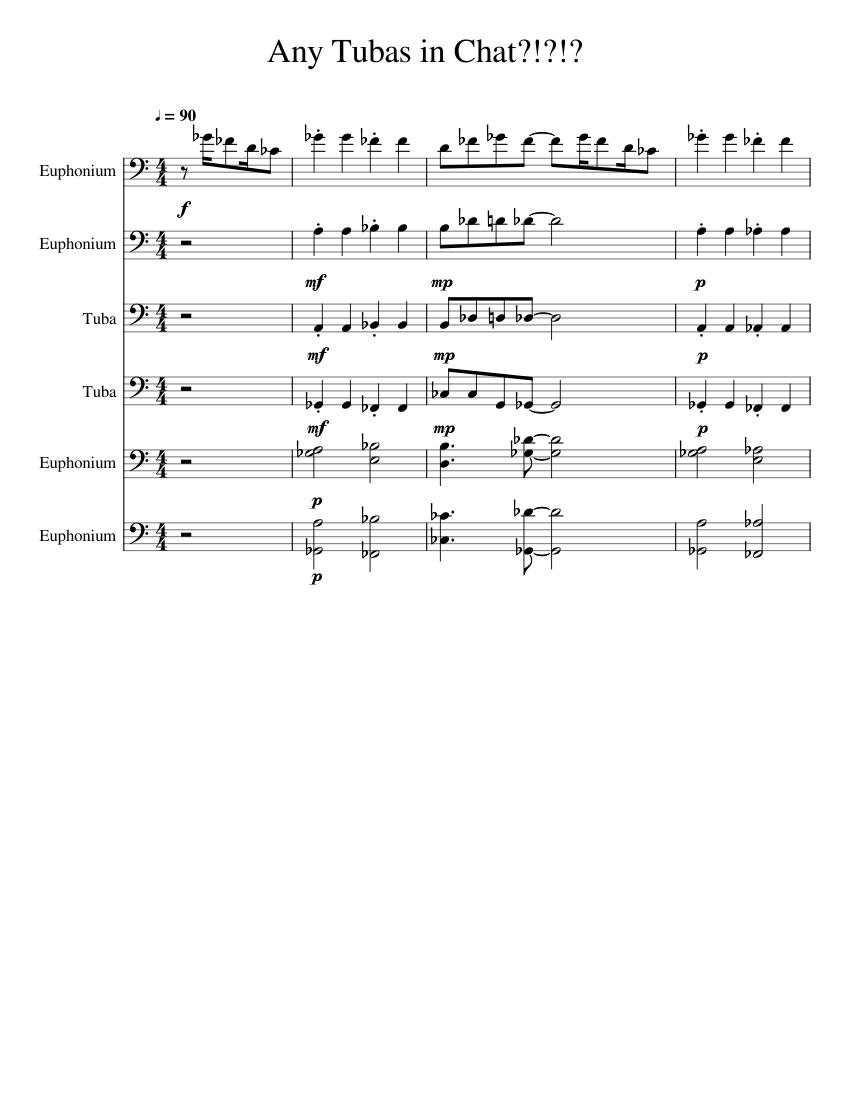 Reddit Recap Theme Sheet music for Euphonium, Tuba (Brass Ensemble ...