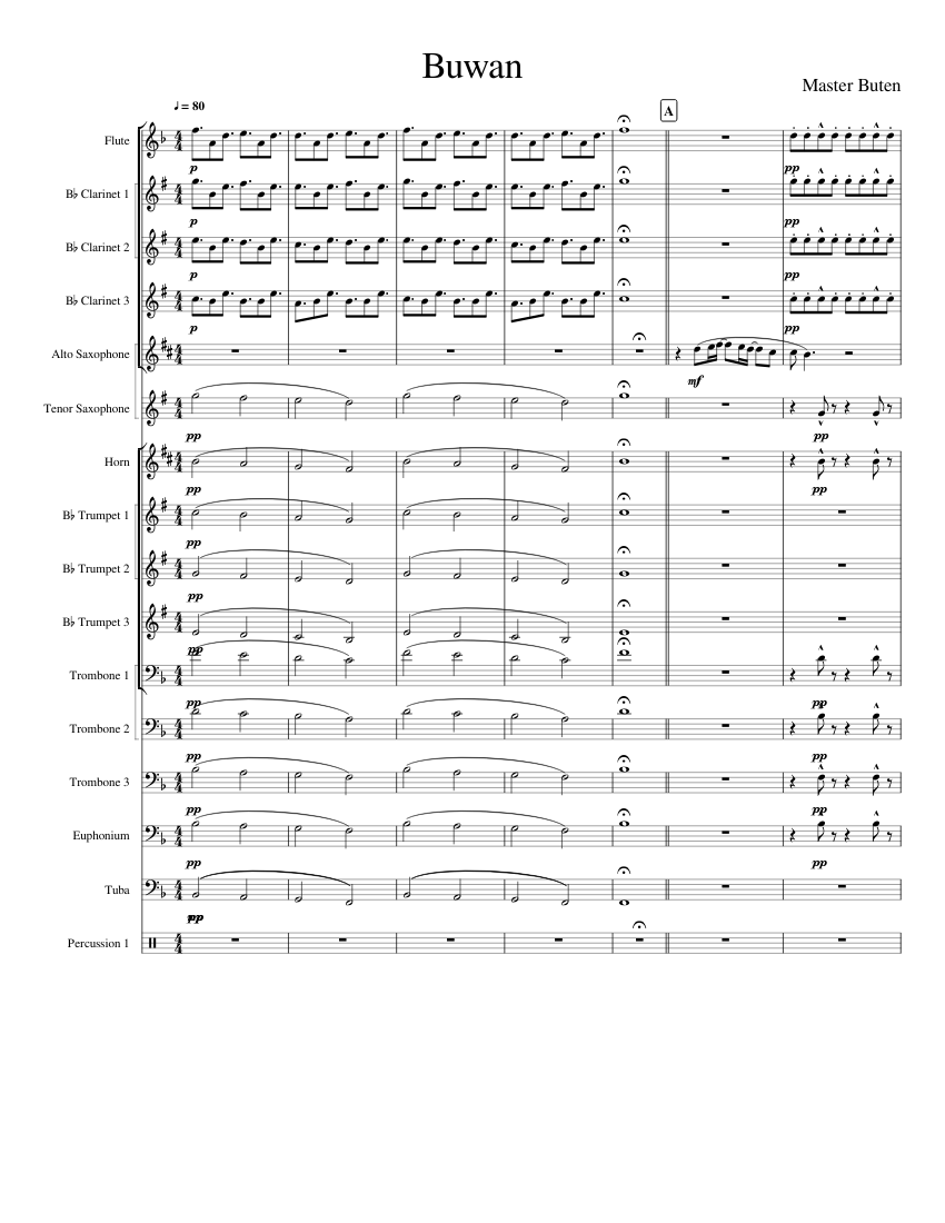 Buwan Sheet music for Trombone, Euphonium, Tuba, Flute & more ...