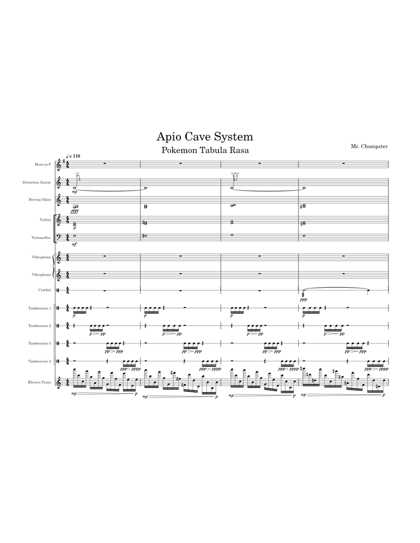 Pokemon Tabula Rasa - Apio Cave System Sheet music for Piano ...
