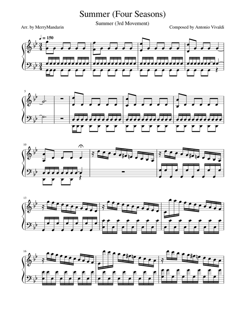 Summer - The Four Seasons – Antonio Vivaldi Summer - The Four Seasons ...