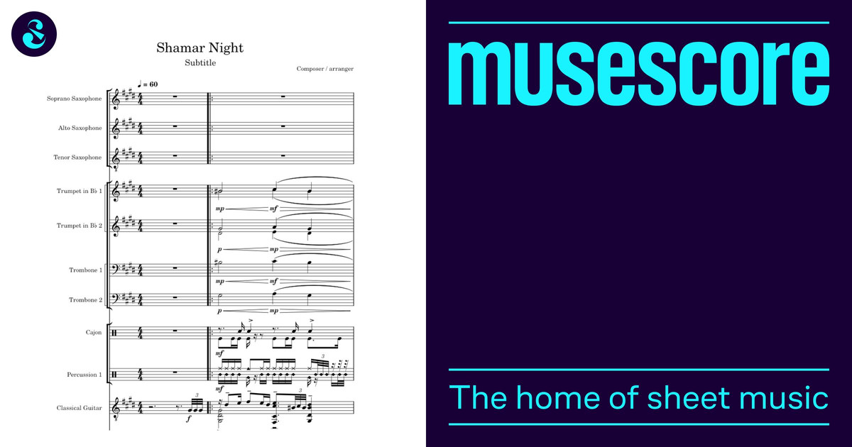 Shamar - Night – Kenichi Tokoi Sheet Music for Trombone, Saxophone alto ...