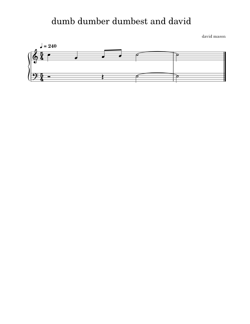 dumb dumber dumbest and david Sheet music for Synthesizer (Solo) | Musescore.com