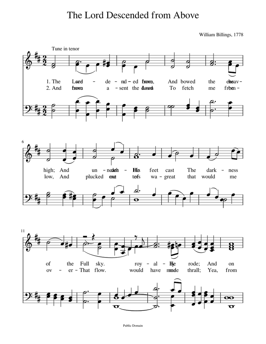 MAJESTY (Billings) - William Billings Sheet music for Piano (Piano Duo ...