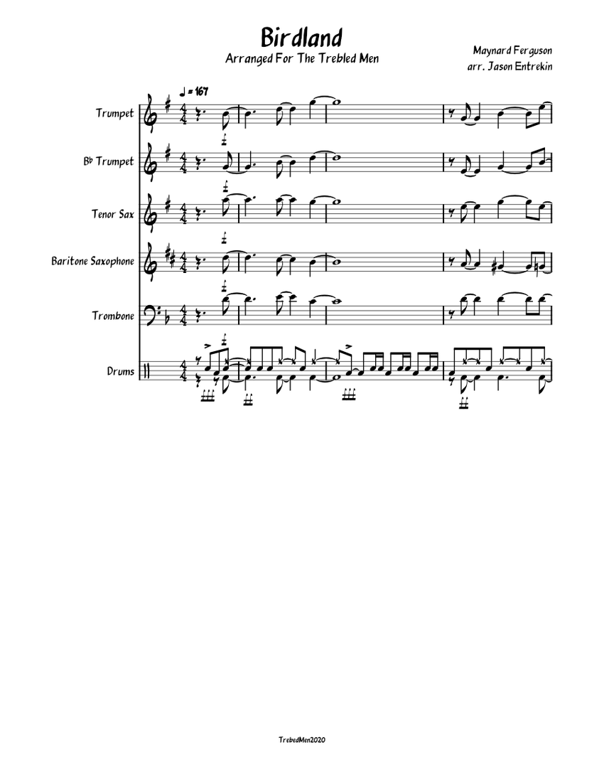 Birdland Sheet Music with Chords for Trombone, Saxophone tenor ...