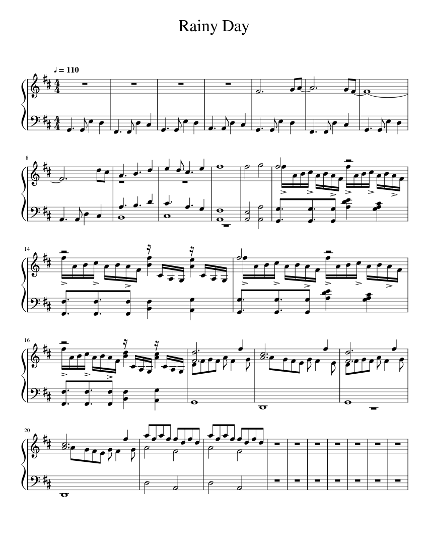 Rainy_Day Sheet music for Piano (Solo) | Musescore.com