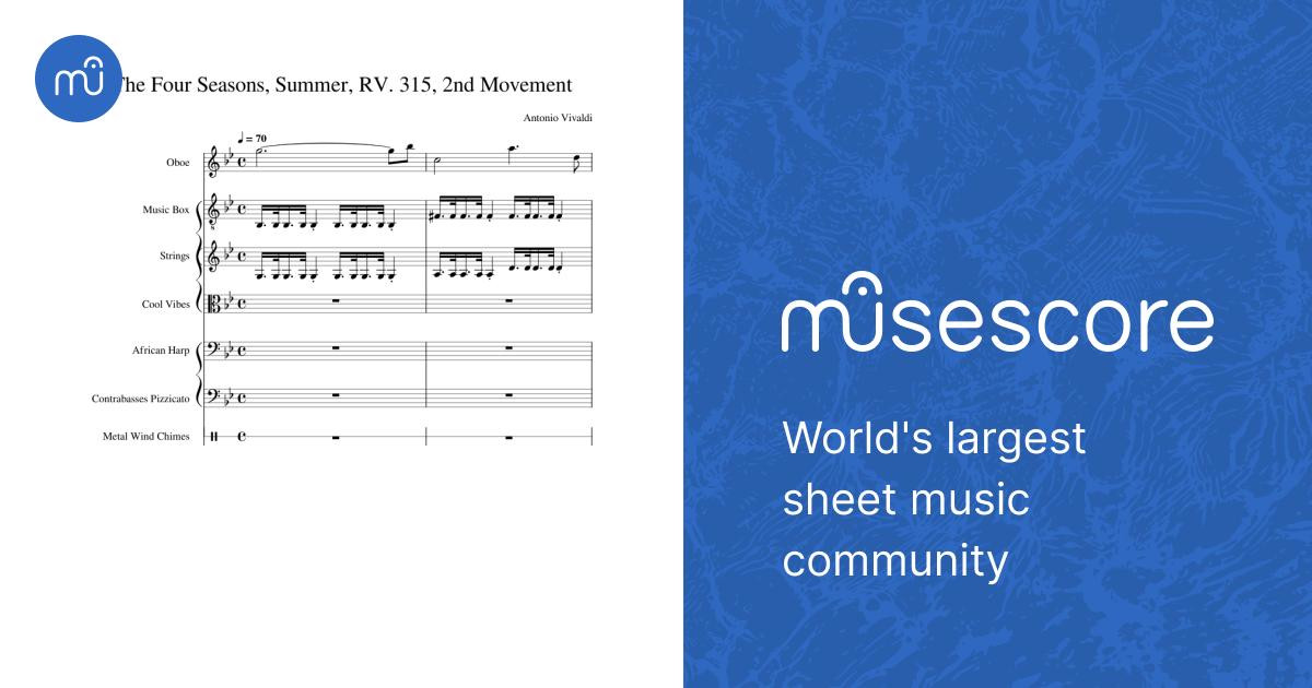 Le quattro stagioni – Antonio Vivaldi Sheet music for Celesta, Oboe ...
