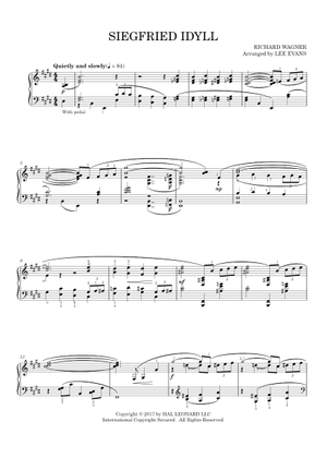 Siegfried Idyll - Richard Wagner Sheet Music for Flute, Oboe, Bassoon ...