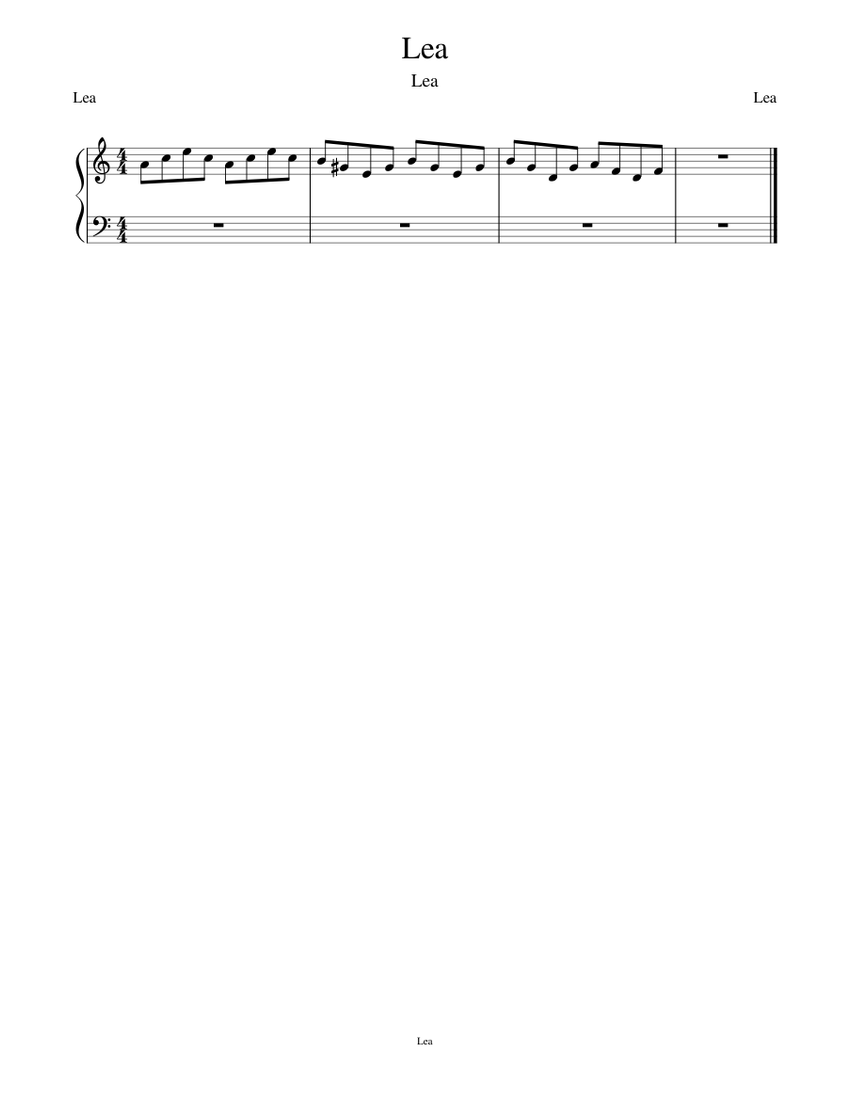 Lea Sheet music for Piano (Solo) | Musescore.com