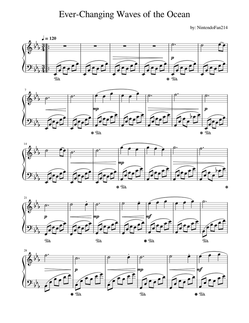 Ever-Changing Waves of the Ocean Sheet music for Piano (Solo ...