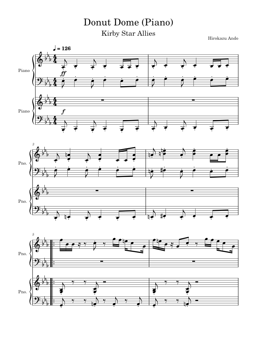 Donut Dome – Hirokazu Ando (Piano) Sheet music for Piano (Piano Four ...