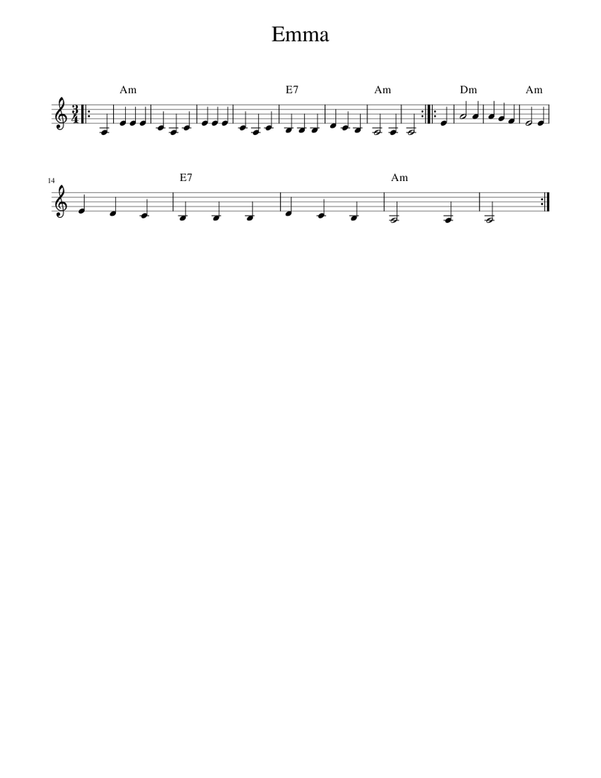 Emma Sheet music for Piano (Solo) Easy | Musescore.com