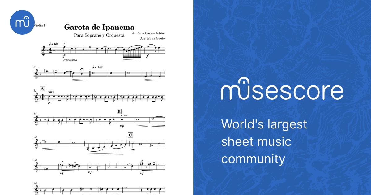 The Girl From Ipanema - Antônio Carlos Jobim Sheet Music for Violin ...