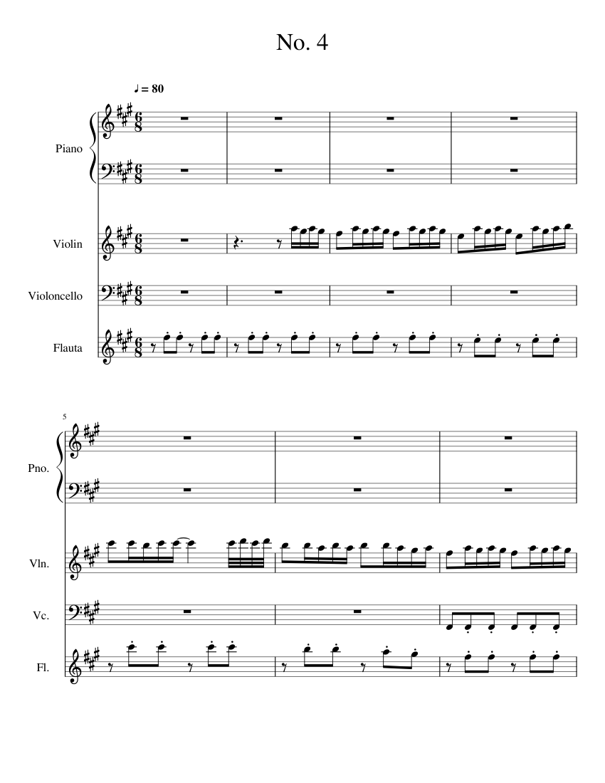 Aj Sheet music for Piano, Flute, Violin, Cello (Mixed Quartet) | Musescore.com