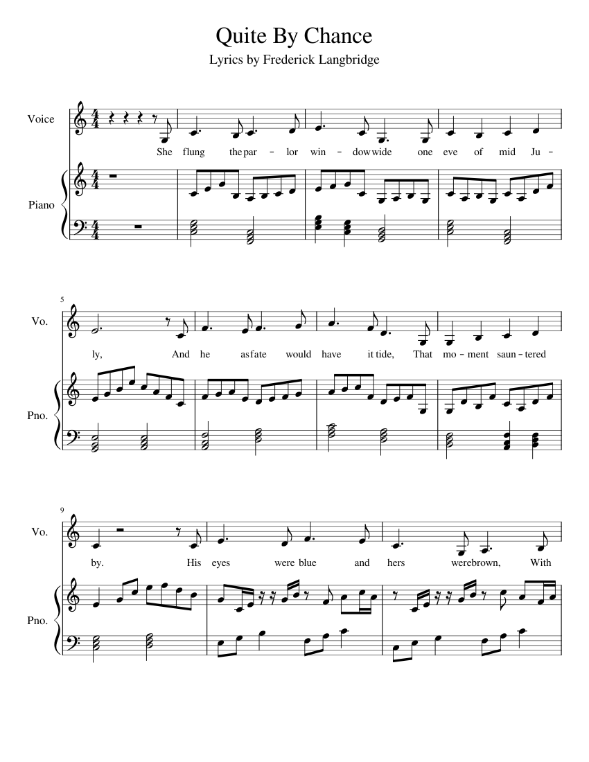Quite_By_Chance Sheet music for Piano, Vocals (Piano-Voice) | Musescore.com