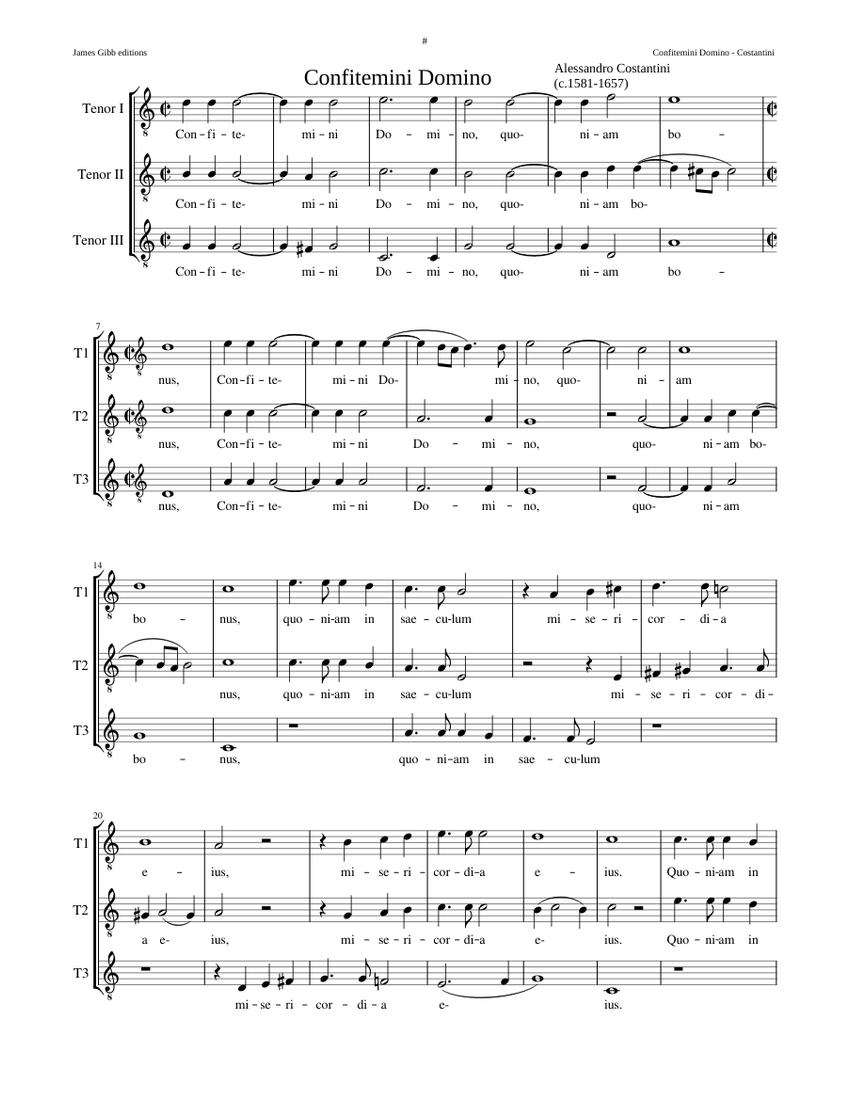 Confitemini Domino Alessandro Costantini Sheet Music For Woodwinds