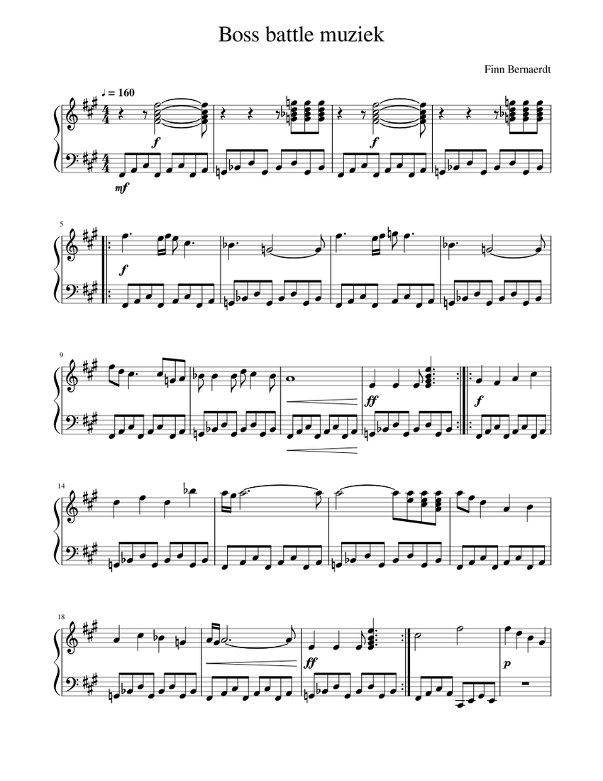 Boss battle theme Sheet music for Piano (Solo) Easy | Musescore.com