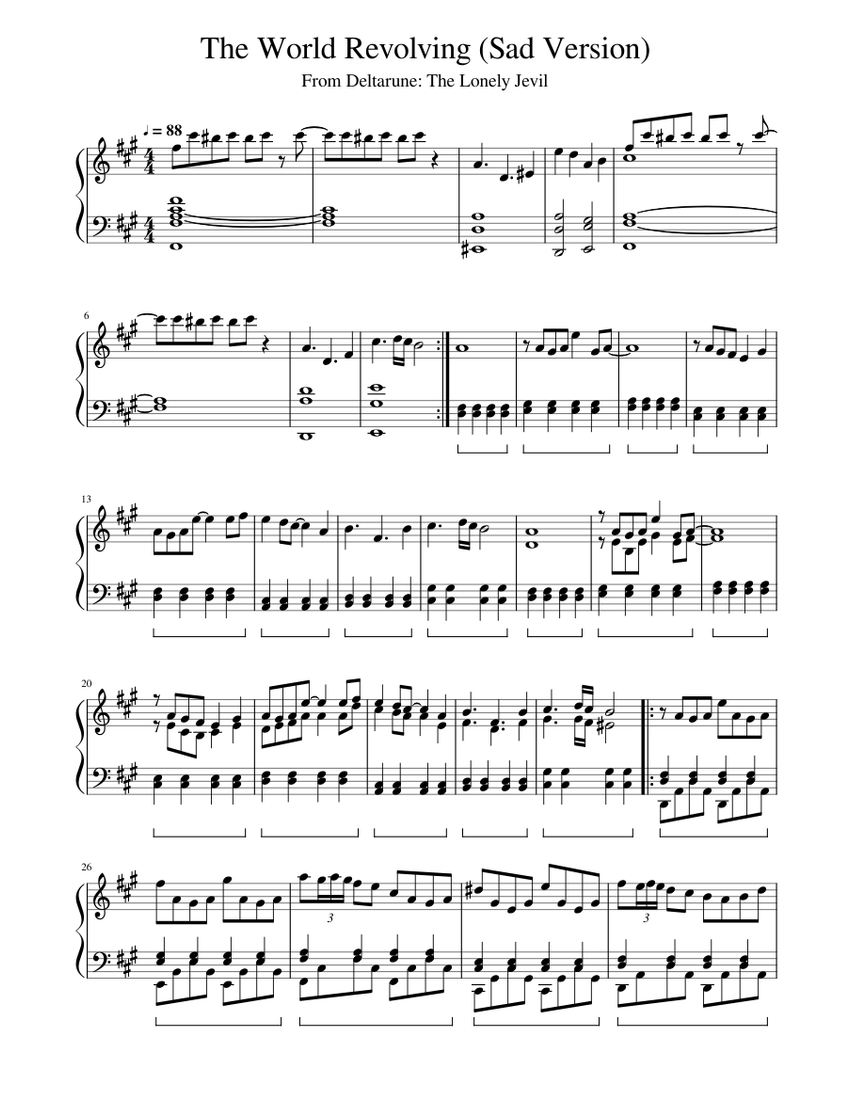 The World Revolving (Sad_Version) Sheet music for Piano (Solo ...