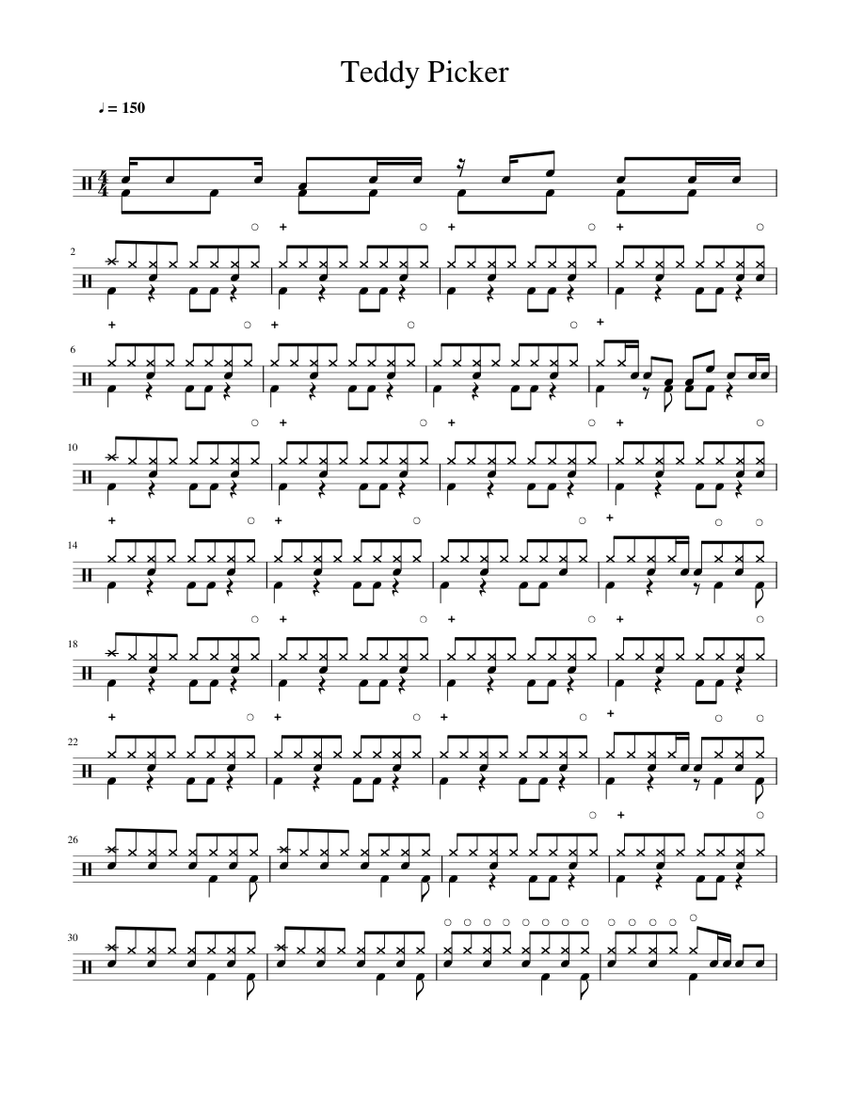 Teddy_Picker Sheet Music for Drum group (Solo) | MuseScore.com