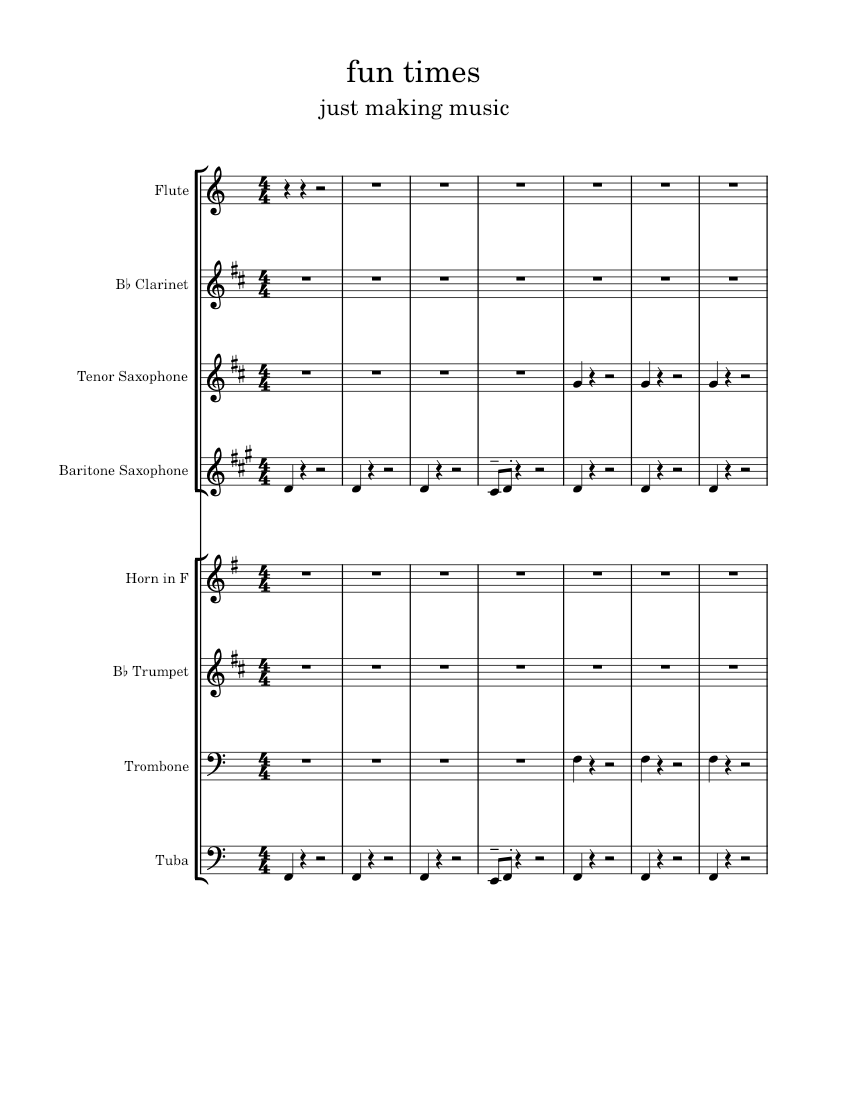 Fun Times – Ian_Quigley fun times Sheet Music for Trombone, Tuba, Flute ...