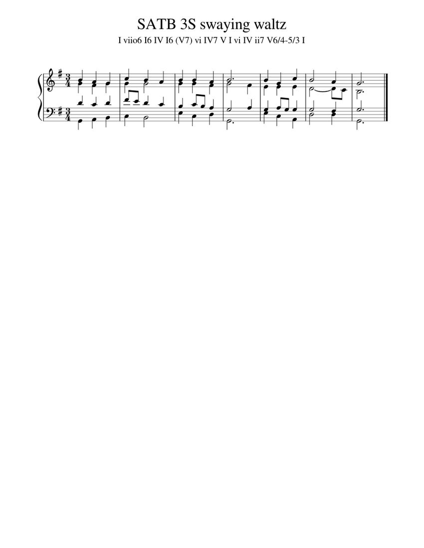 SATB 3S swaying waltz Sheet music for Piano (SATB) Easy | Musescore.com