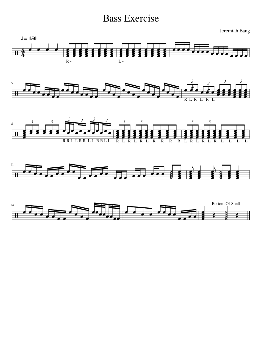 Bass Exercise Sheet music for Bass drum (Solo) | Musescore.com