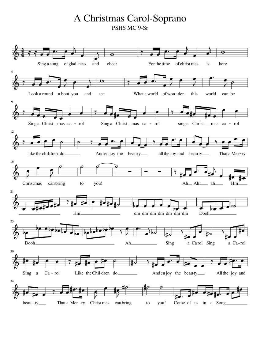 A Christmas Carol Soprano Sheet Music for Soprano (Solo) | MuseScore.com