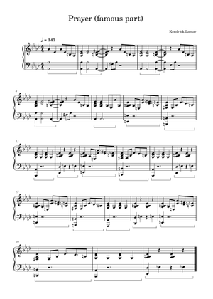Play Official version of Prayer Sheet Music by Kendrick Lamar for Piano ...