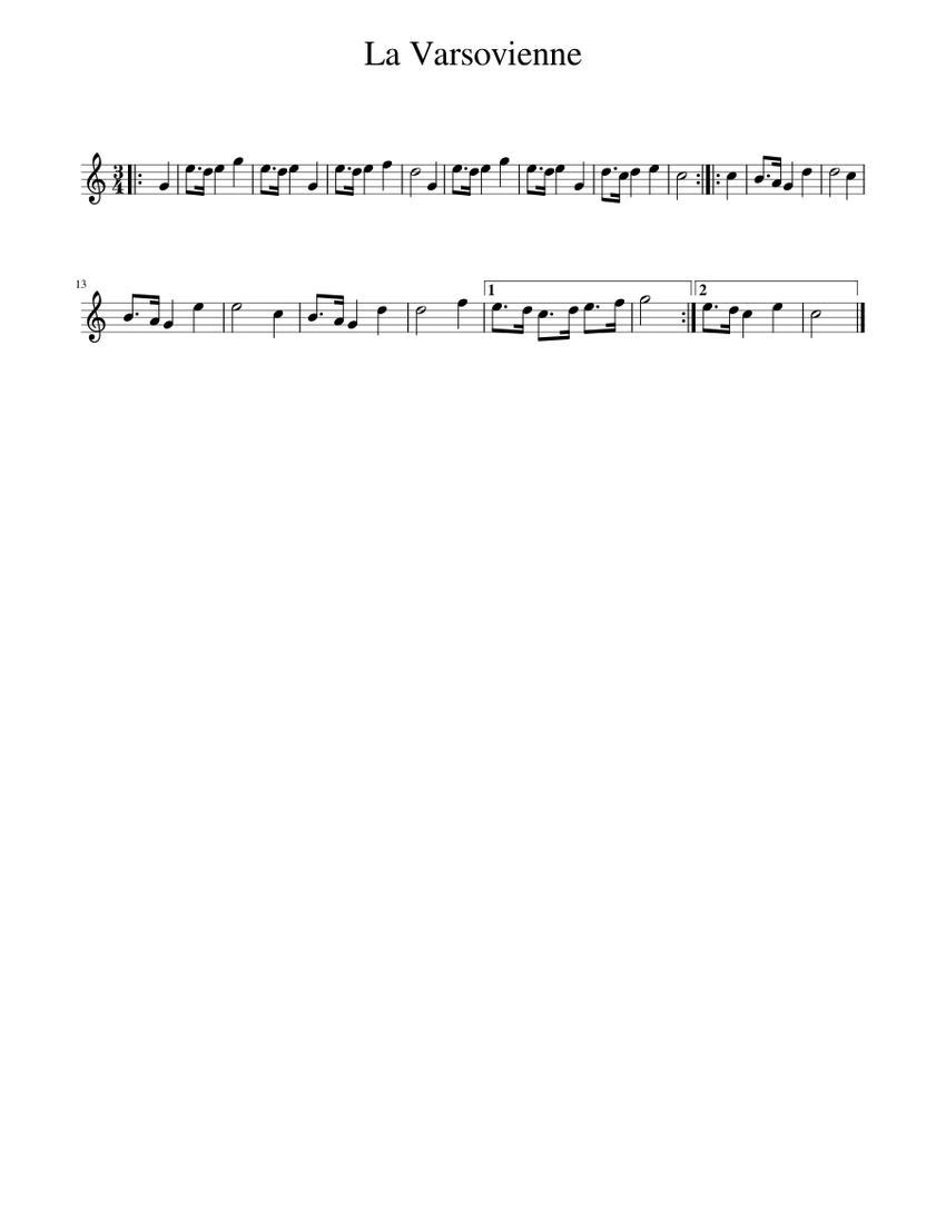 La Varsovienne Sheet music for Piano (Solo) Easy | Musescore.com