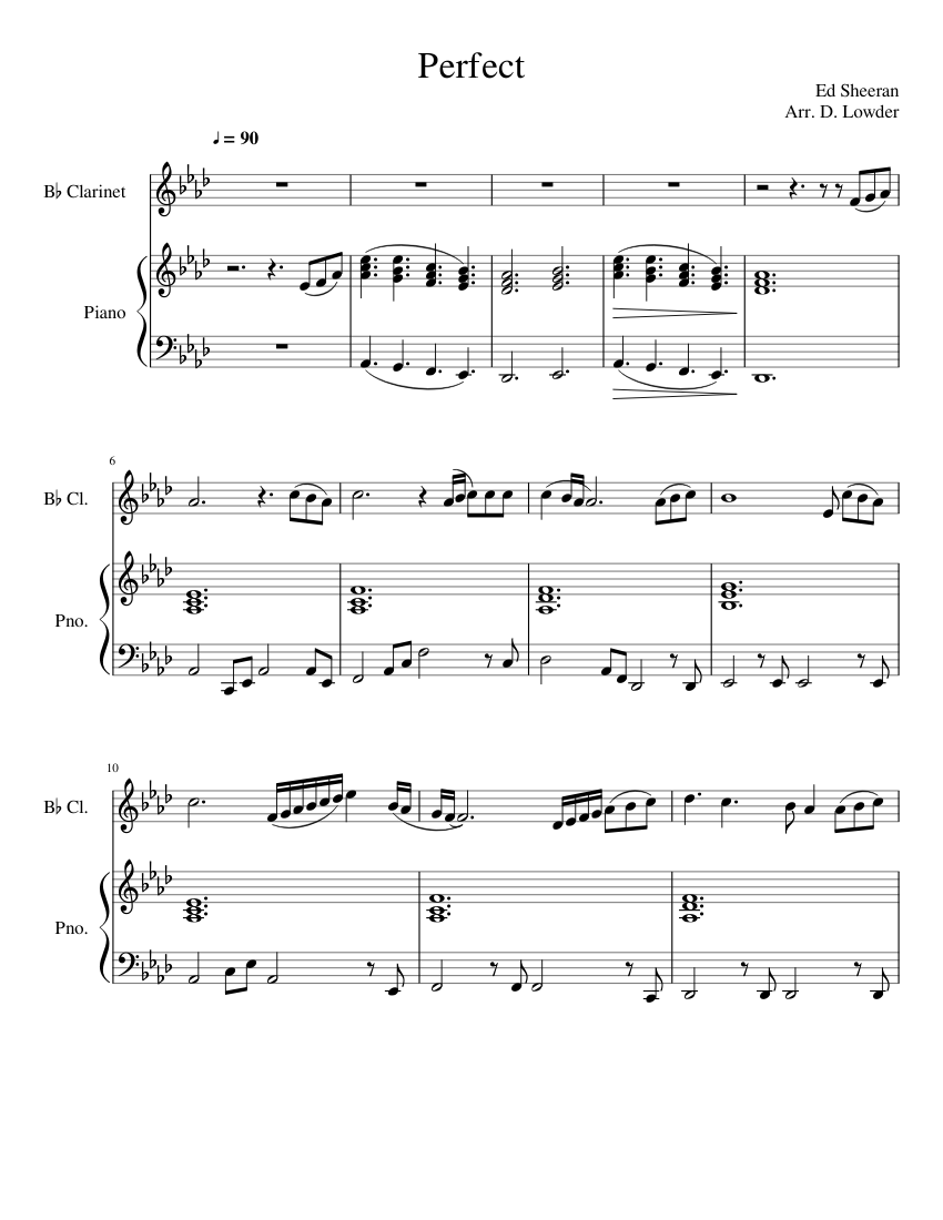 Perfect Clarinet Solo Sheet music for Piano, Clarinet in b-flat (Solo ...