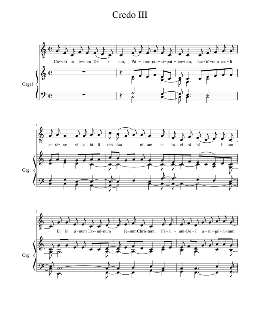 Credo III op sol Sheet Music for Organ, Vocals (Mixed Duet) | MuseScore.com