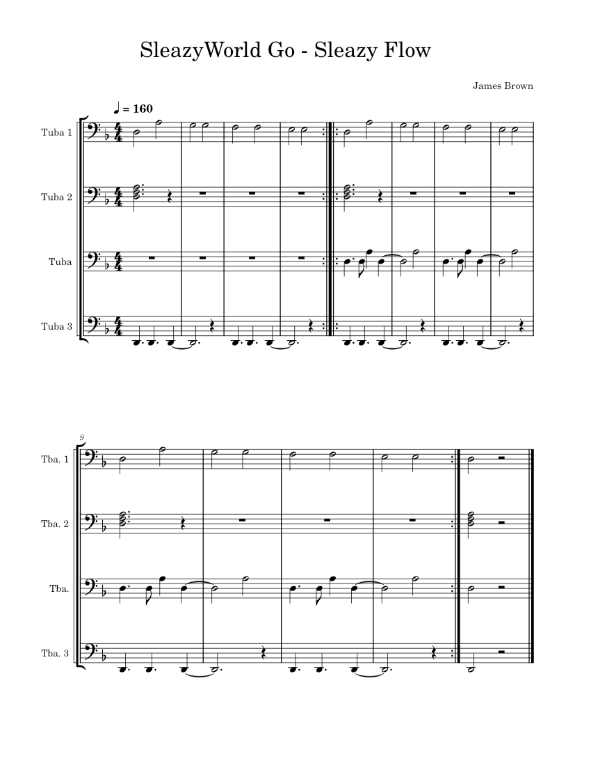 SleazyWorld Go - Sleazy Flow Sheet music for Tuba (Mixed Quartet ...