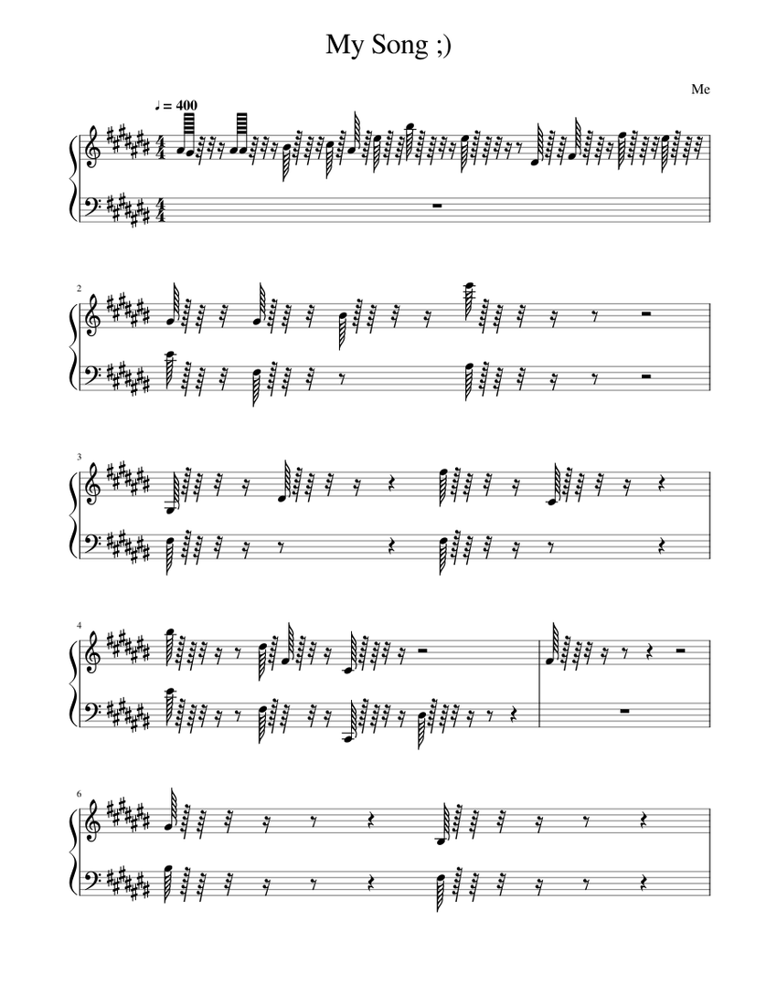 My Song ;) Sheet music for Piano (Solo) | Musescore.com