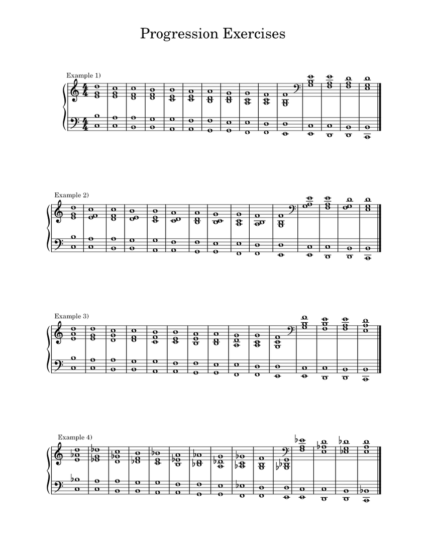 Chord Progression Exercises Sheet music for Piano (Solo) | Musescore.com