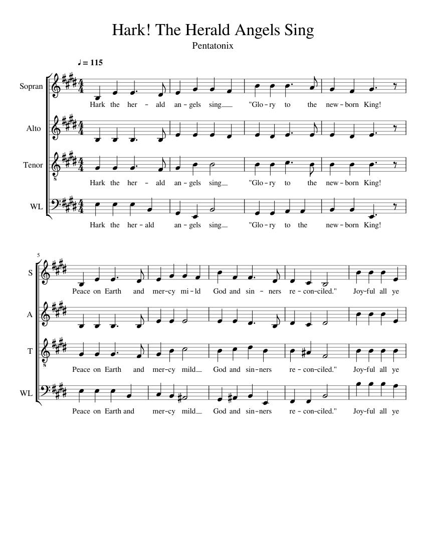 Hark! The Herald Angels Sing (simplified) Sheet music for Piano (Mixed ...