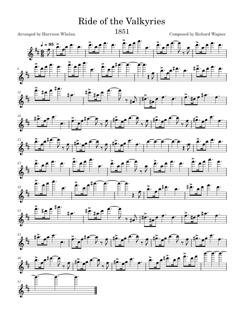 Ride of the Valkyries Sheet Music for Flute (Solo) | MuseScore.com