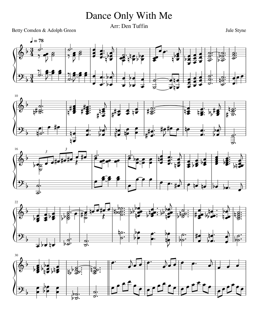 Dance Only With Me -Jule Styne, Betty Comden & Adolph Green/Blossom ...