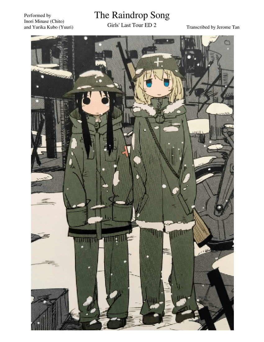 【Girls' Last Tour ED 2】【The Raindrop Song】 Sheet Music for Clarinet ...