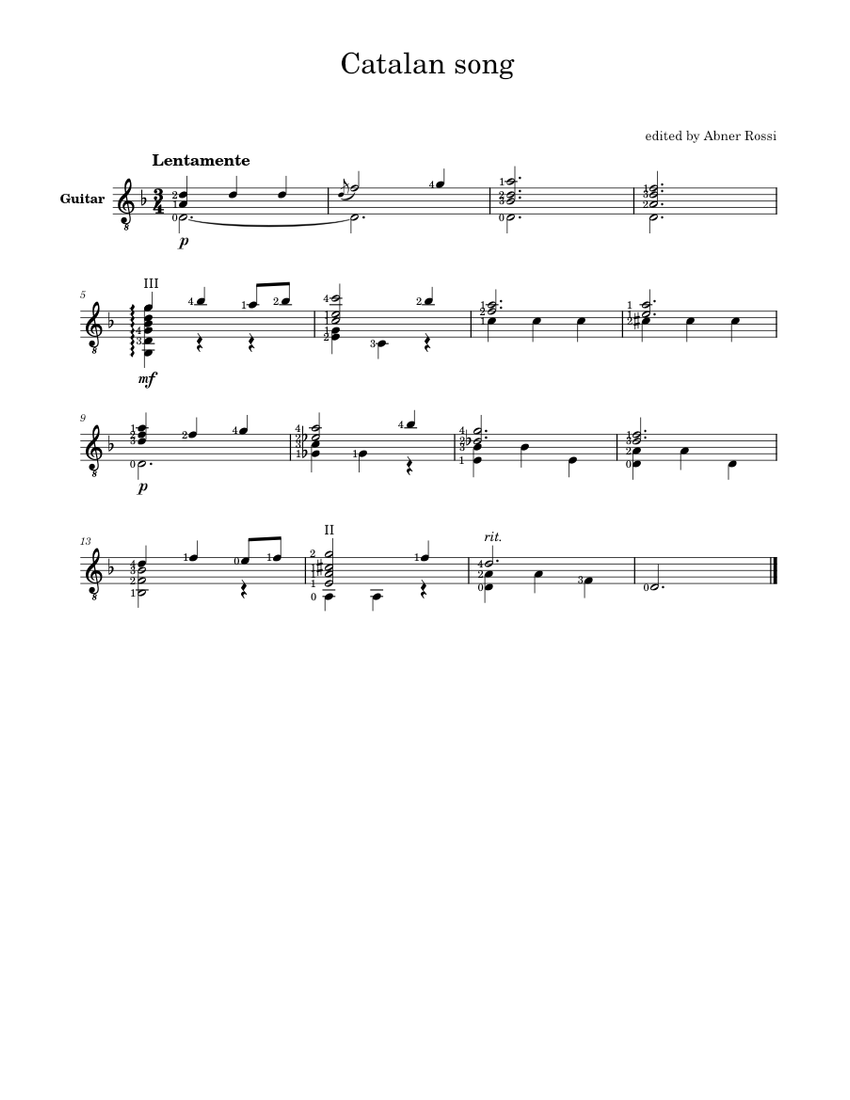 Catalan song – Misc Traditional Sheet music for Guitar (Solo ...
