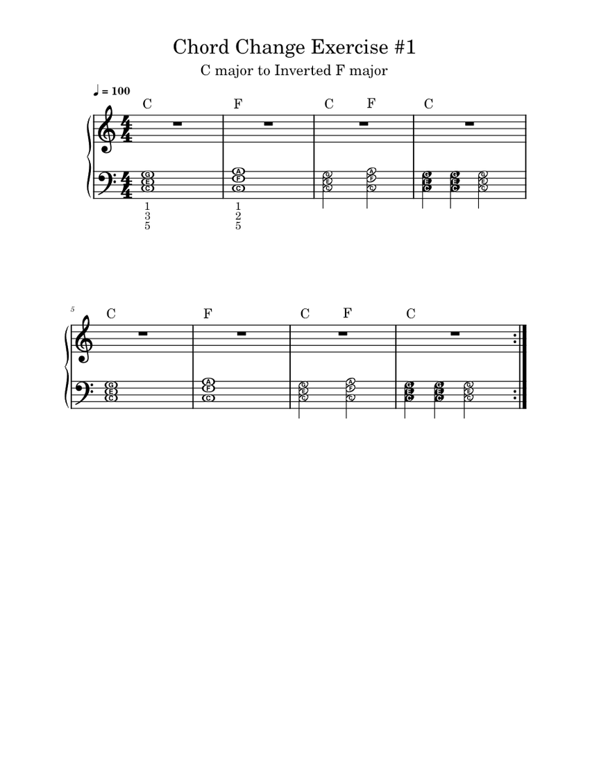 Chord Change Exercise #1 Sheet music for Piano (Solo) | Musescore.com
