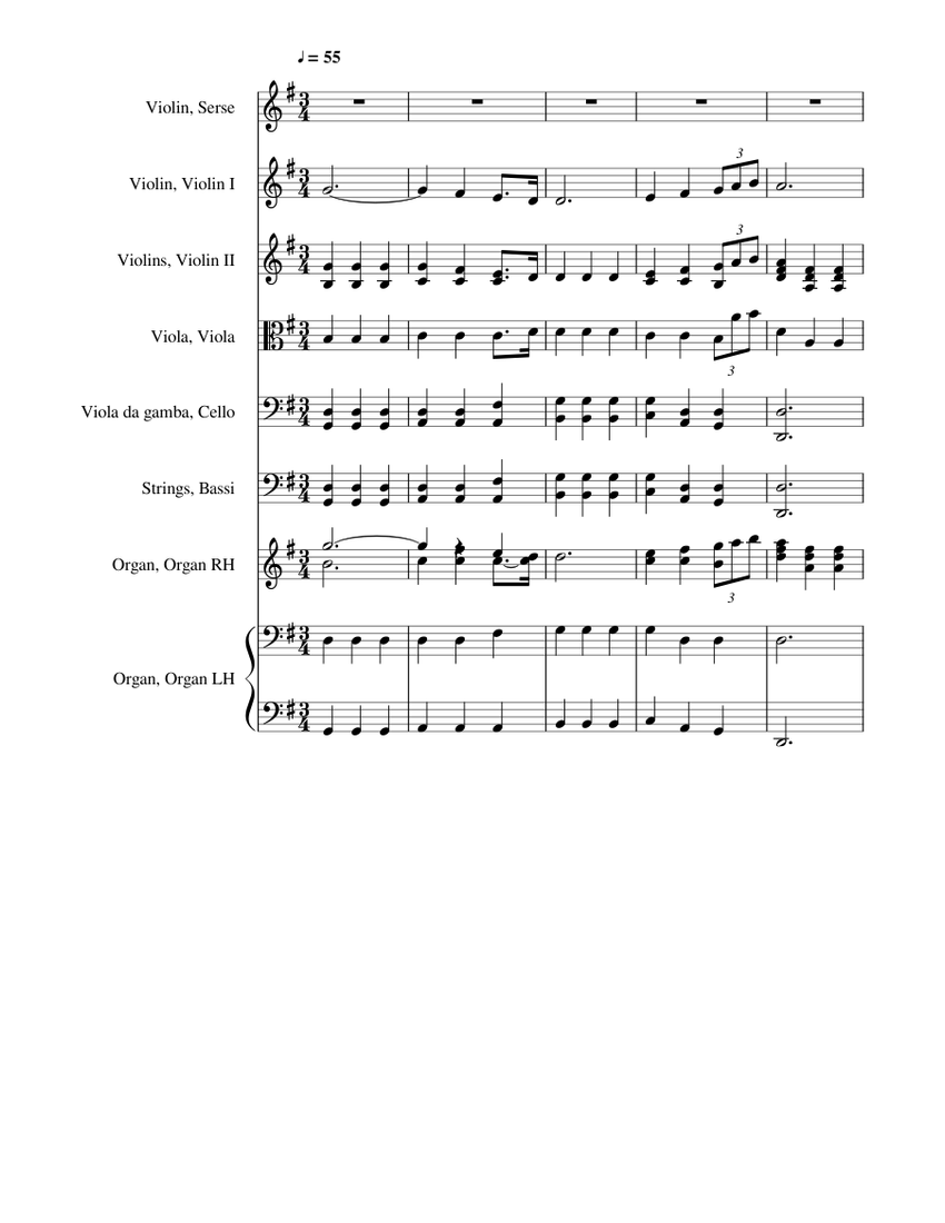 "Largo" from Xerxes By Handel Violin Solo and Orchestra Sheet music for Organ, Violin, Viola ...