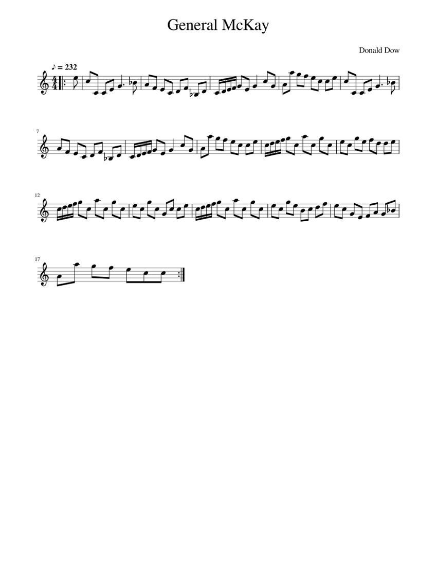 Donald Dow - General McKay Sheet music for Piano (Solo) | Musescore.com